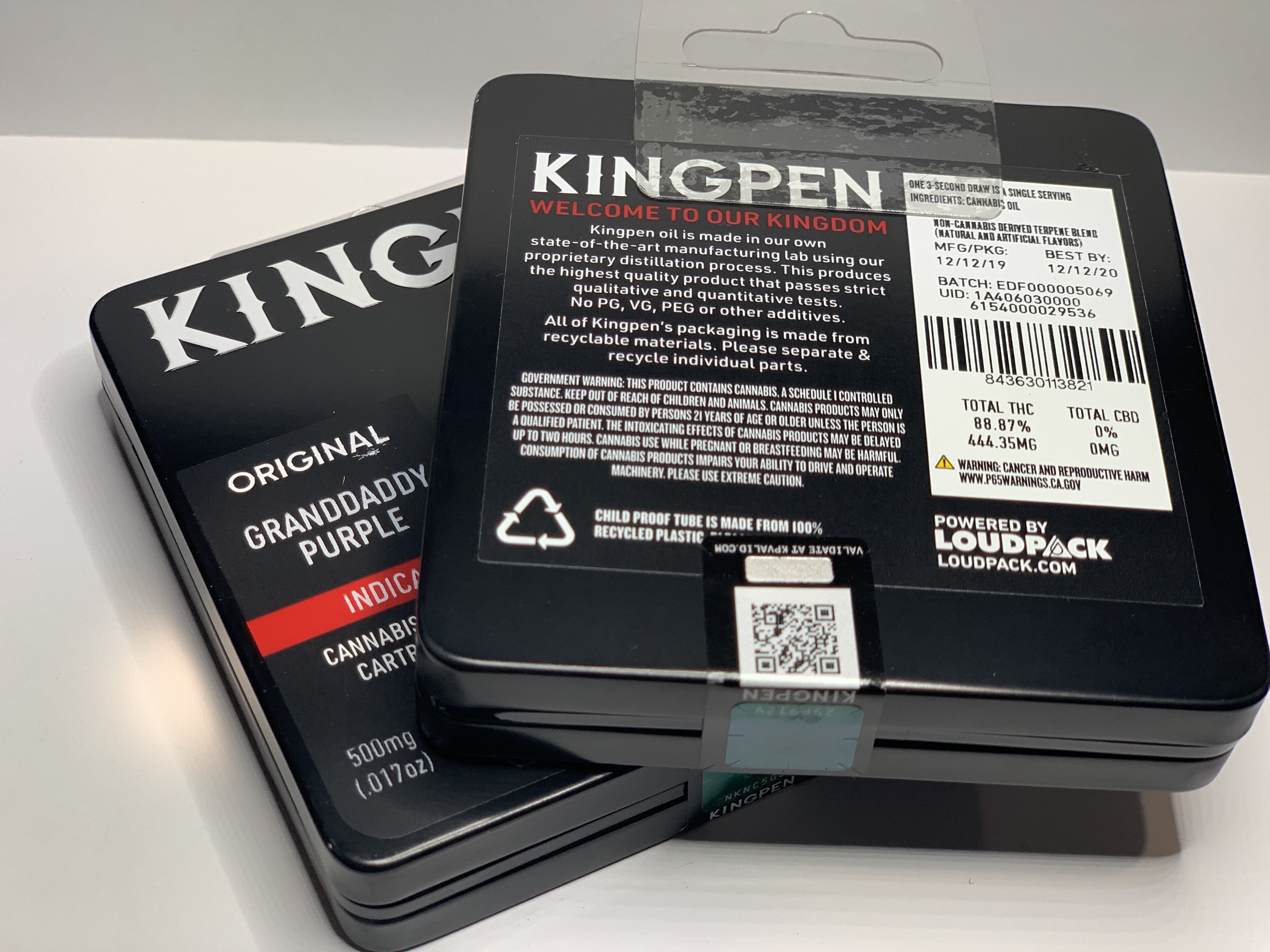 Kingpen Granddaddy Purp .5g | Kure Wellness | Cannabis Dispensary Ukiah ...