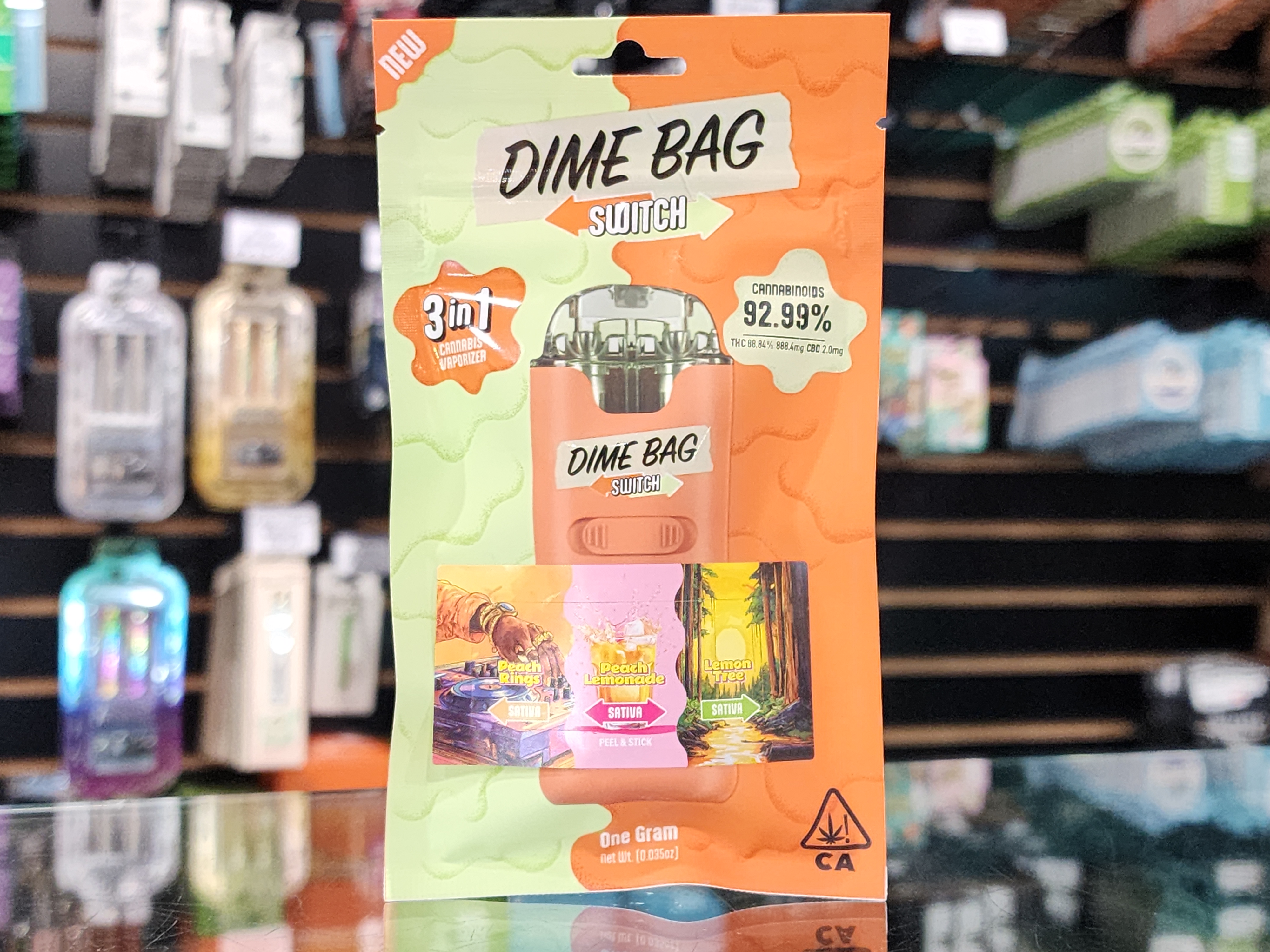 Dime Bag Switch Peach Rings x Lemon Tree 1g All In One Duo Cartridge ...