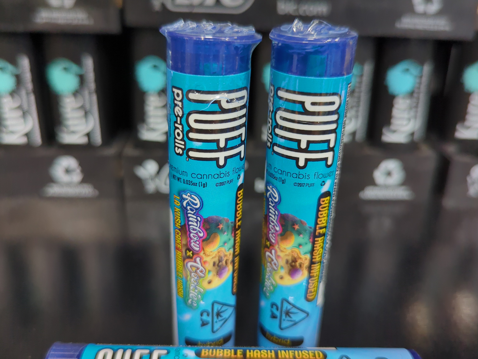 Puff Rainbow Cookies x LA Kush Cake Bubble Hash 1g Preroll | Kure ...