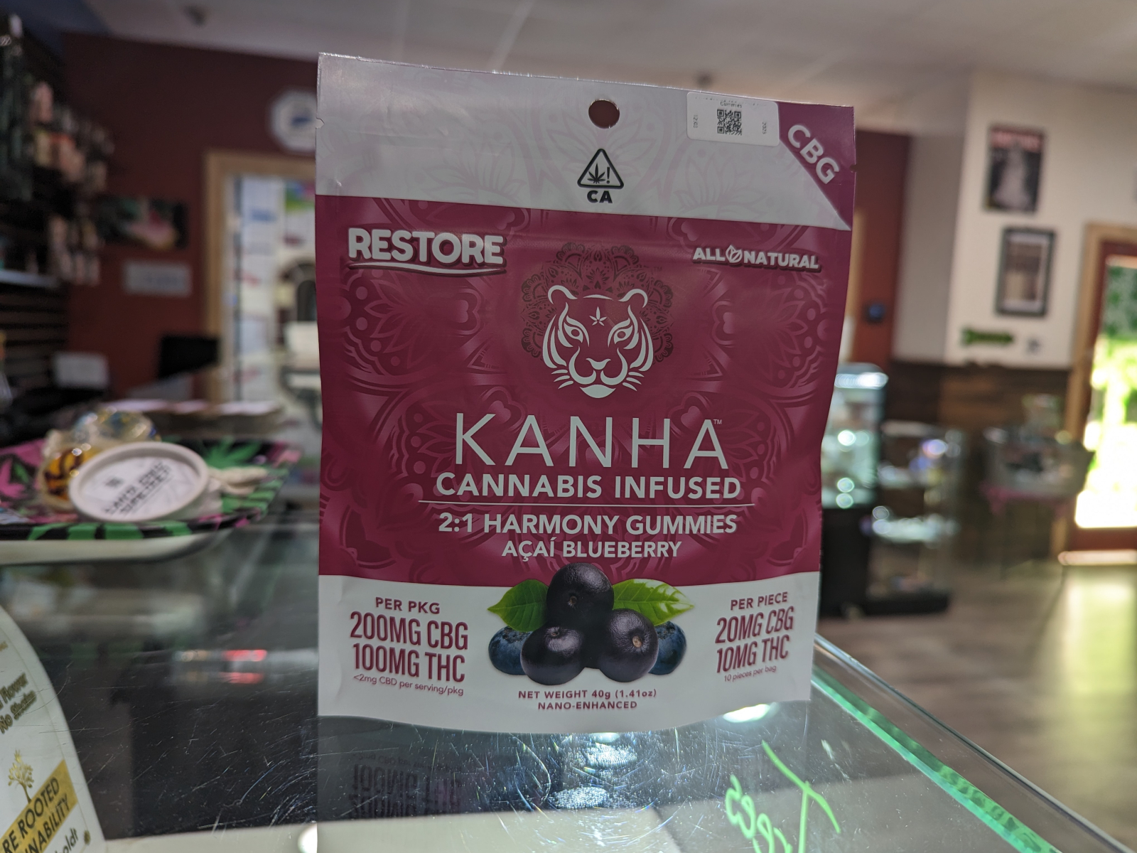 Kanha Acai Blueberry 2:1 CBG/THC 200mg CBG 100mg THC Gummies | Kure ...