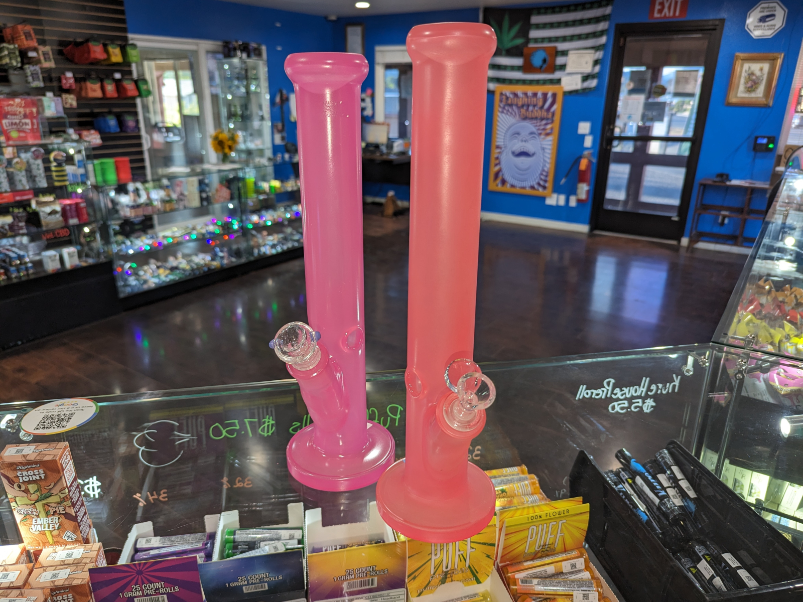 15 Inch Straight Pink Bong | Kure Wellness | Cannabis Dispensary Ukiah ...